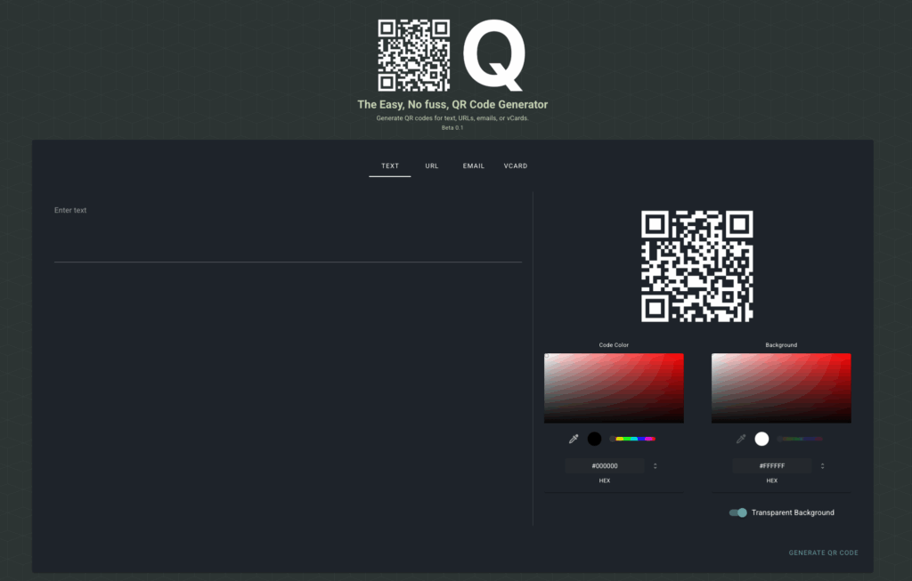 Q, The simple, no fuss QR Code generator | mohamedation